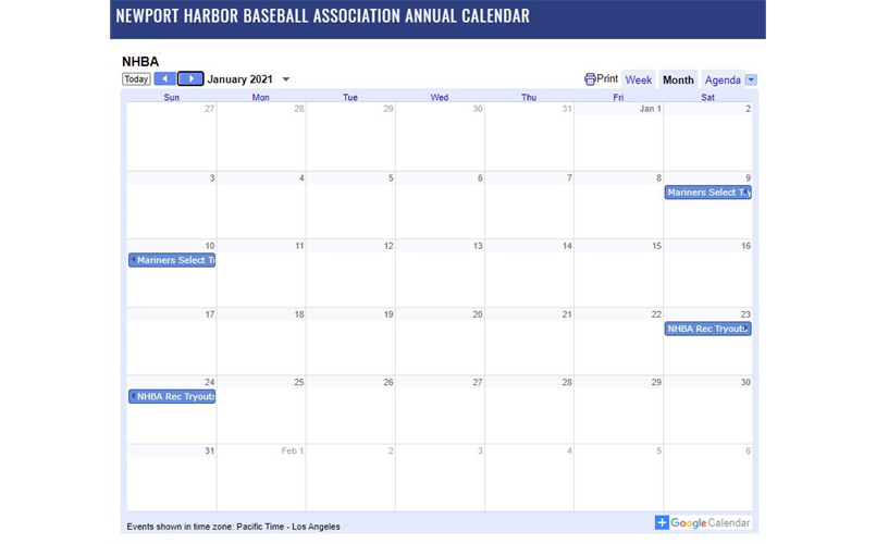 Newport Harbor Baseball Association > Home